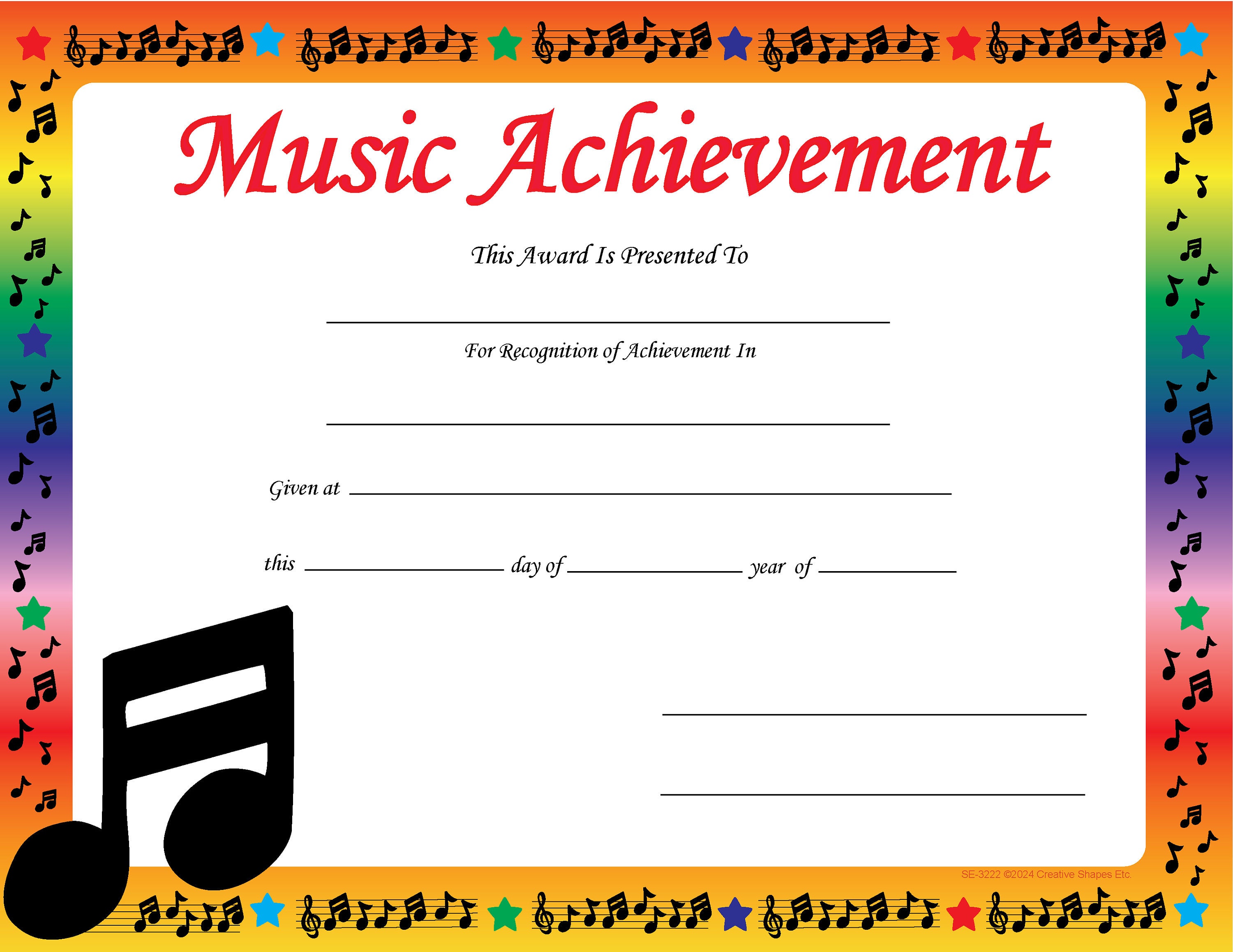 Recognition Certificates - Music Achievement - Etsy