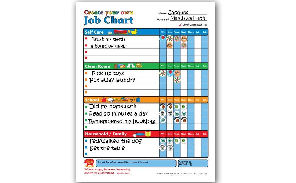 Job Chart - Create Your Own - Etsy