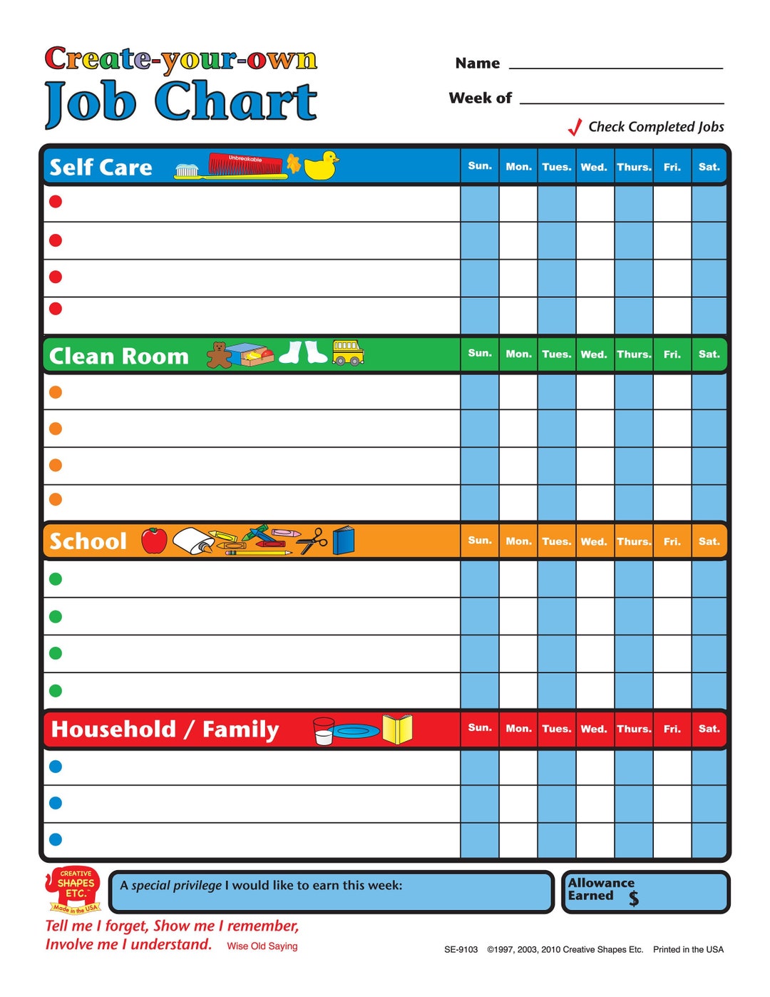 Job Chart - Create Your Own - Etsy