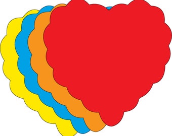 Creative Cut-outs Assorted Color Open Heart | Etsy
