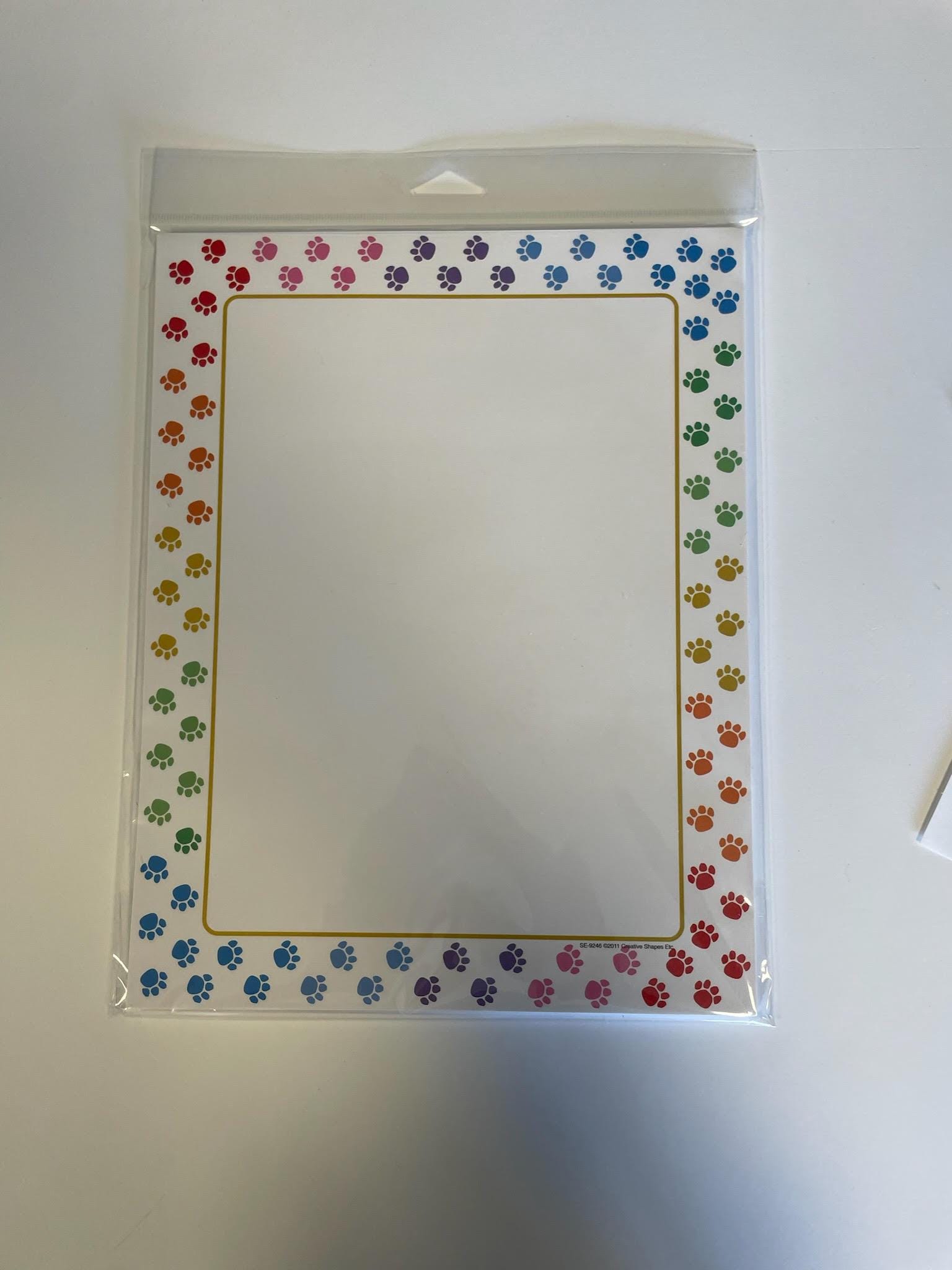 Paw Print Designer Paper 8.5in X 11in, 50 Sheets Classroom Newsletters ...