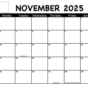 2025-2026 Academic Desk Calendar, Black and White, Notes Space - Etsy