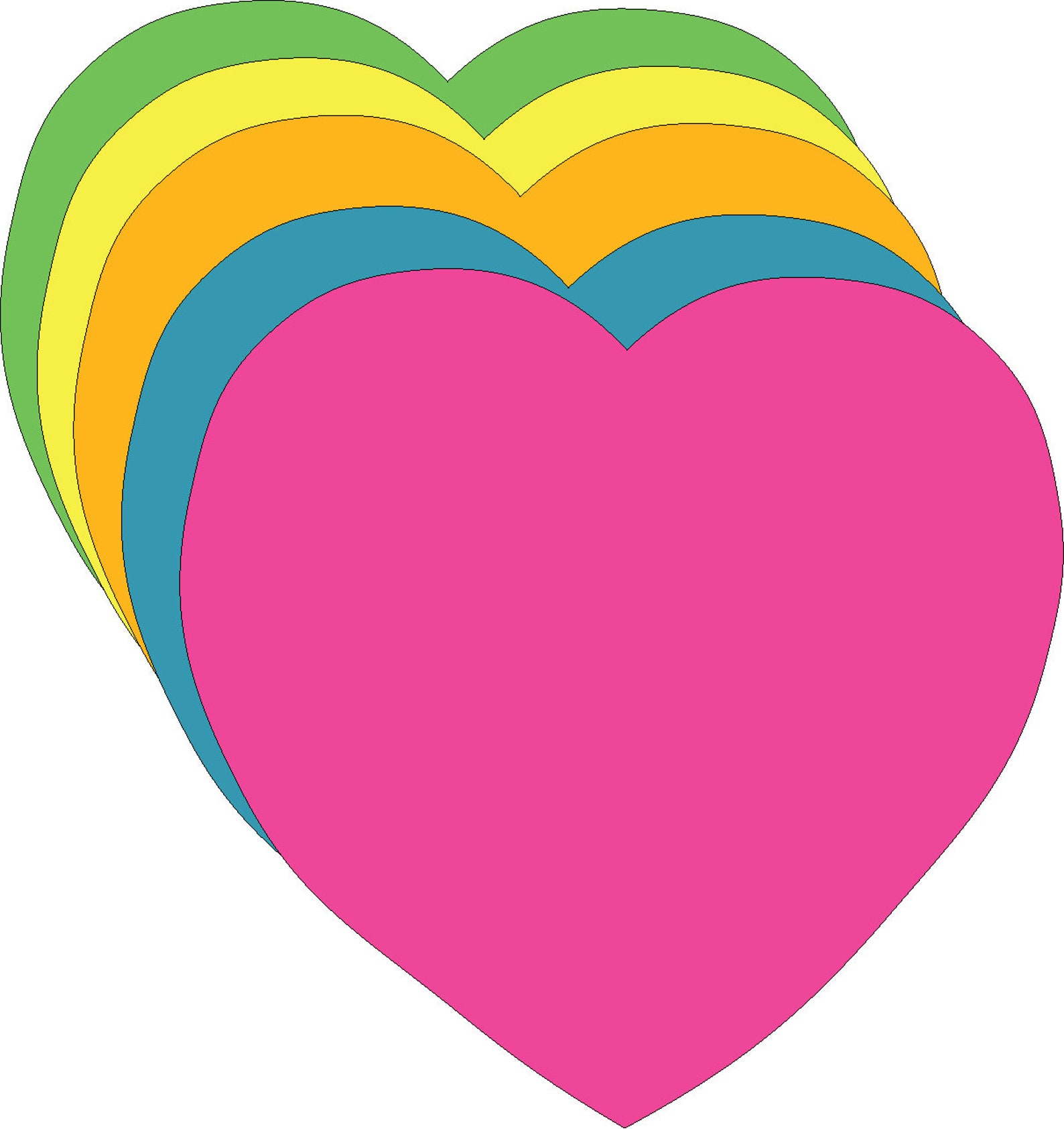 Bright Neon Cut-outs Assorted Color Heart - Etsy