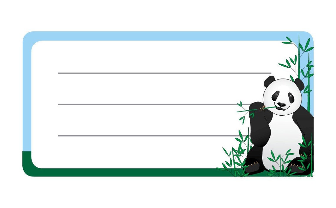 Panda Name Tags: Self-adhesive Labels, Classroom & Party (36 Ct) - Etsy