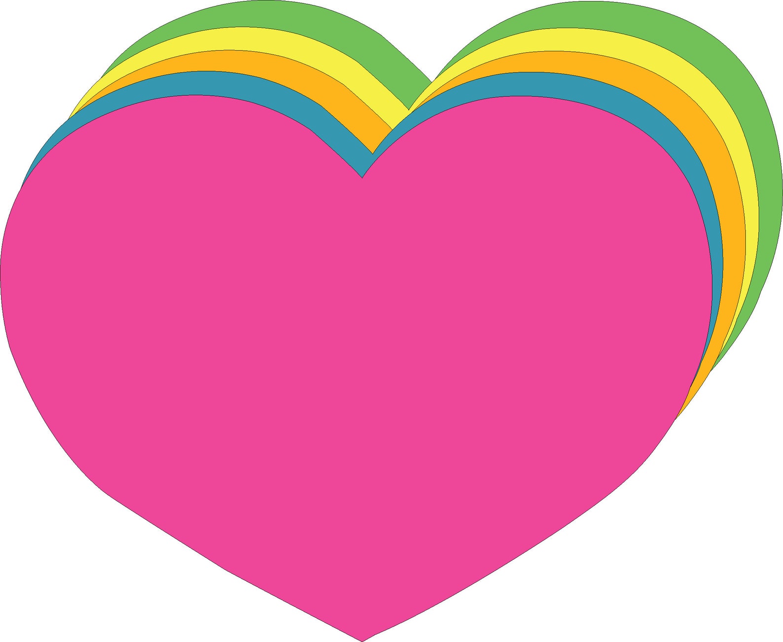 Bright Neon Cut-outs Assorted Color Heart - Etsy