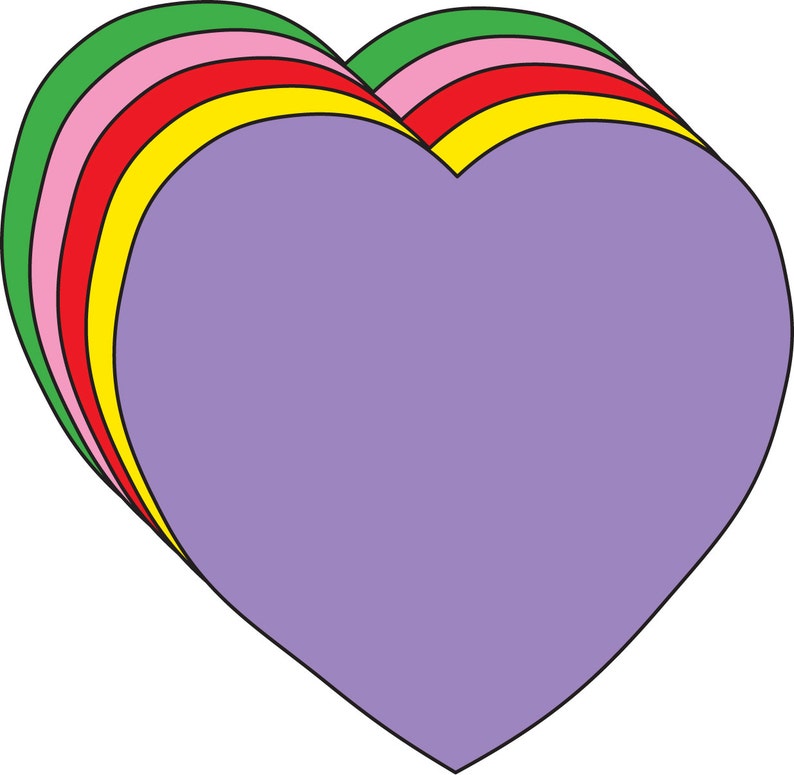 Creative Cut-outs- Assorted Color Heart - Etsy