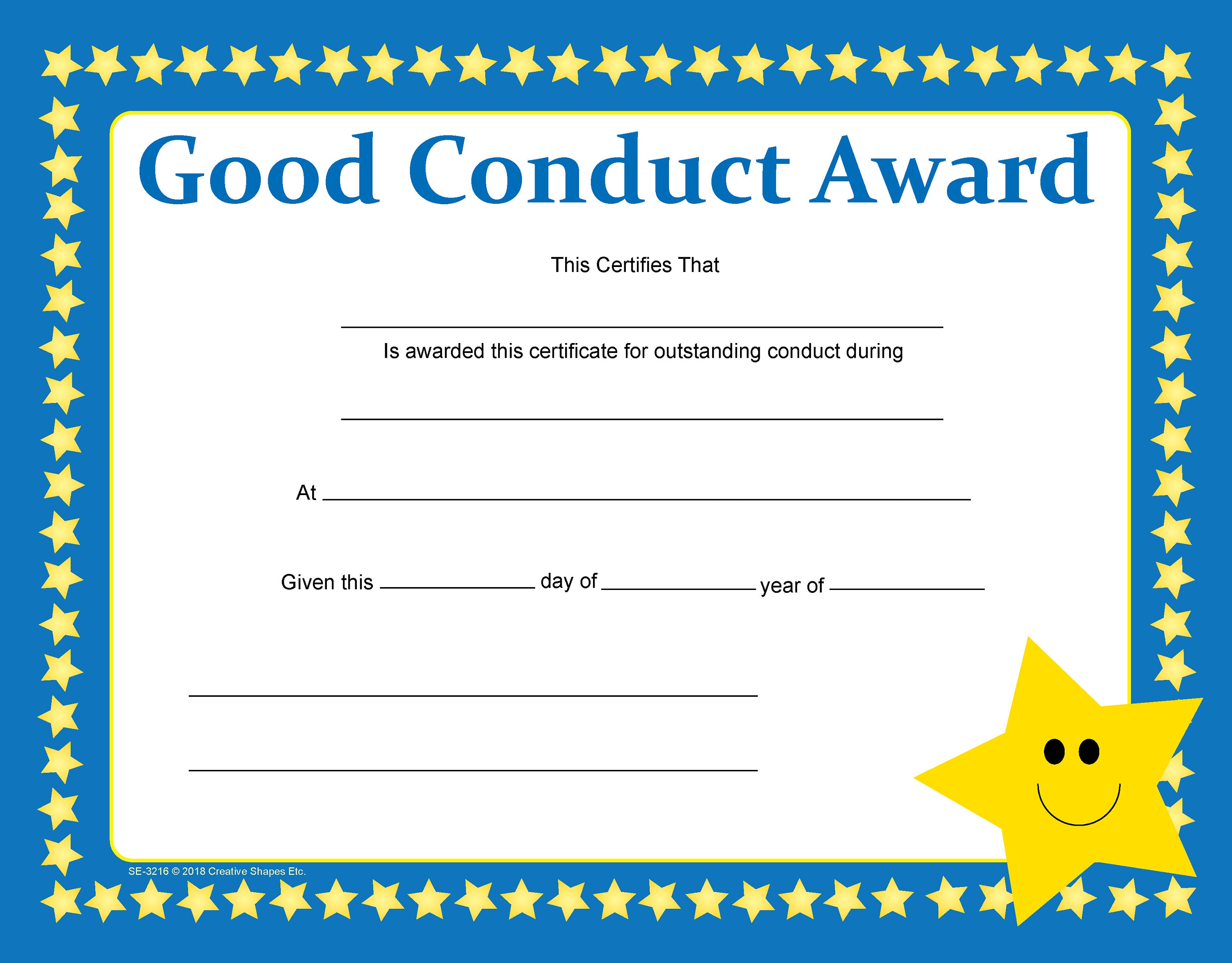 Recognition Certificates Good Conduct Award - Etsy