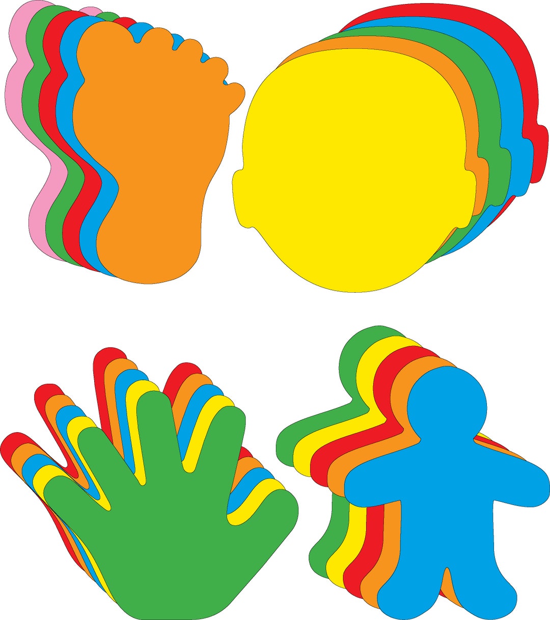 Assorted Color Body Parts Cut-out Set - Etsy