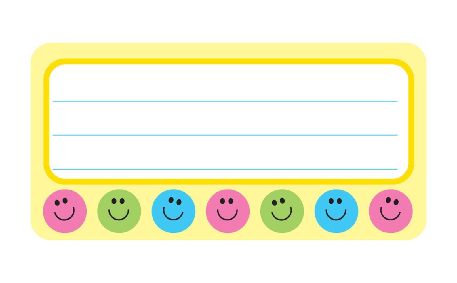 Smile Face Name Tags: Self-adhesive Lined Labels - Etsy