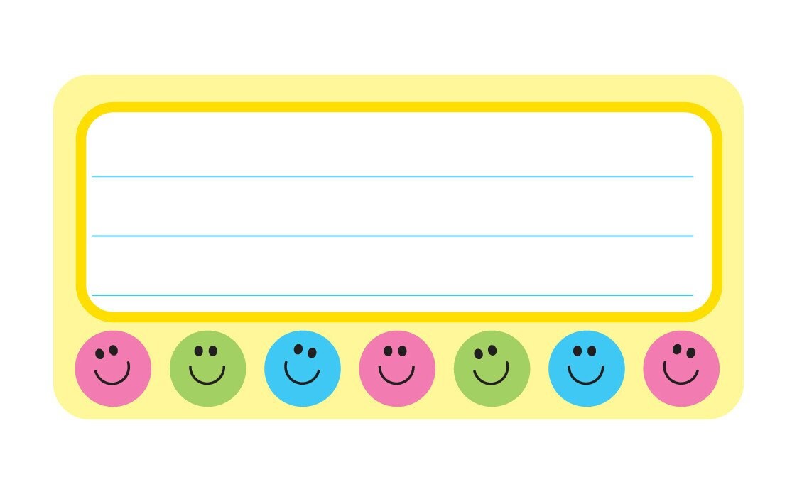 Smile Face Name Tags: Self-adhesive Lined Labels - Etsy