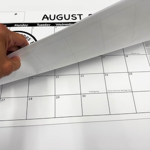 2025-2026 Academic Desk Calendar, Black and White, Notes Space - Etsy