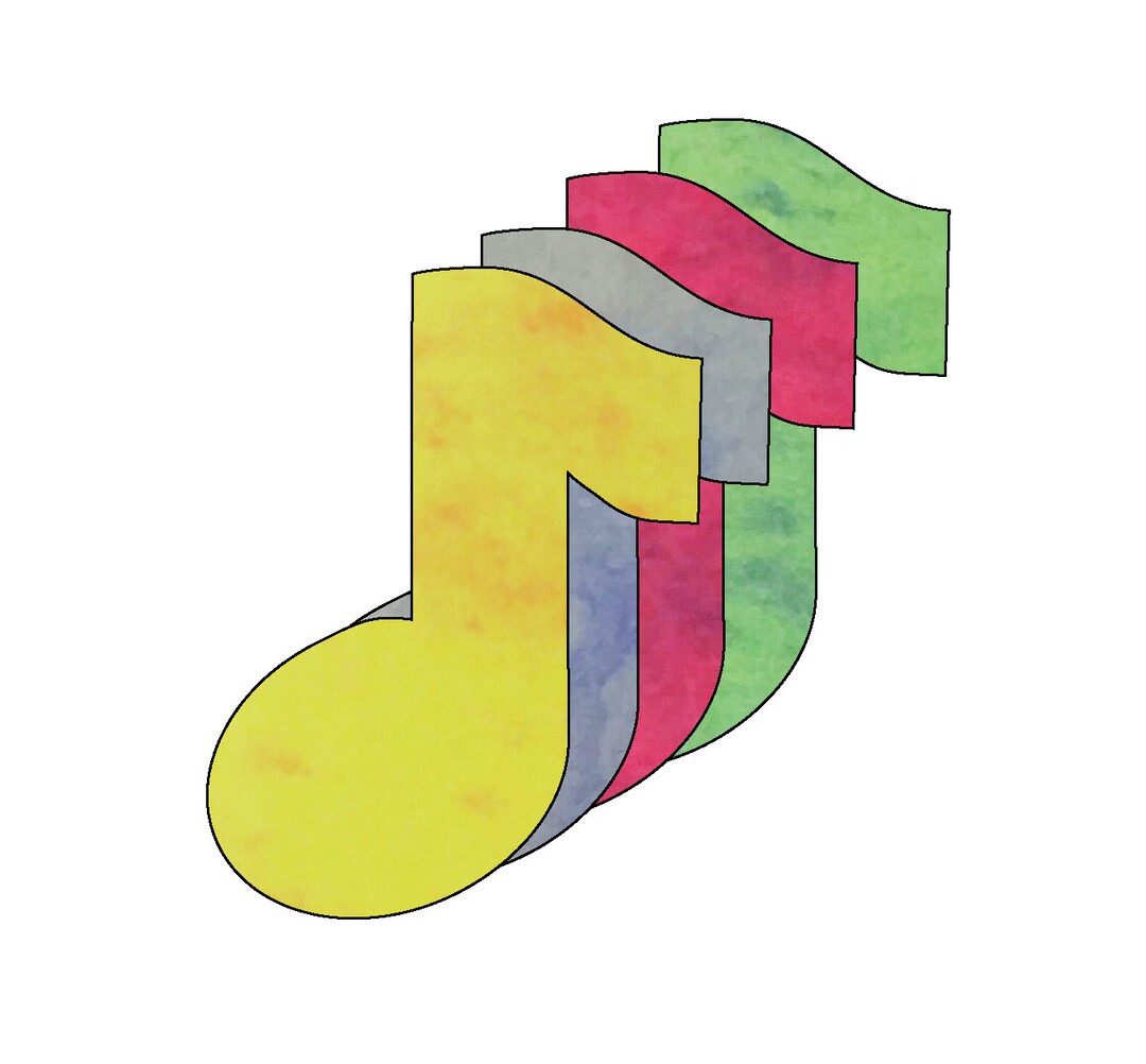 Creative Cut-outs - Assorted Color Marble Music Note - Etsy