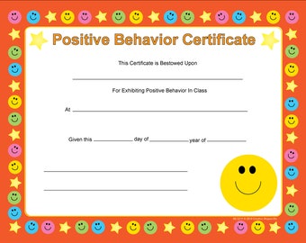 Behavior Certificates - Etsy