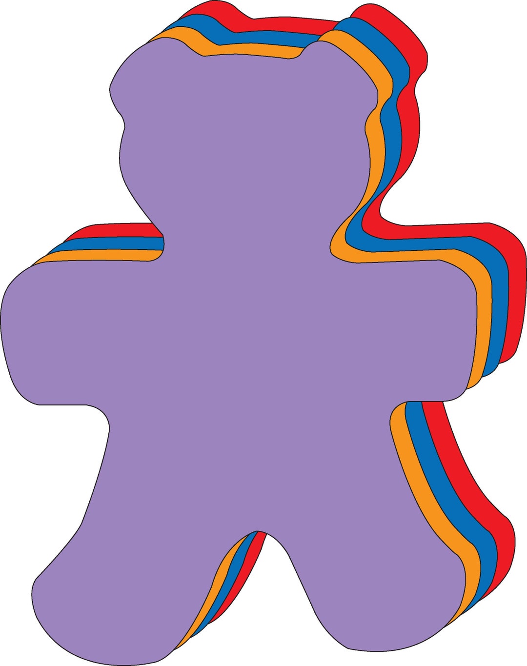 Super Cut-outs - Assorted Color Teddy Bear - Etsy