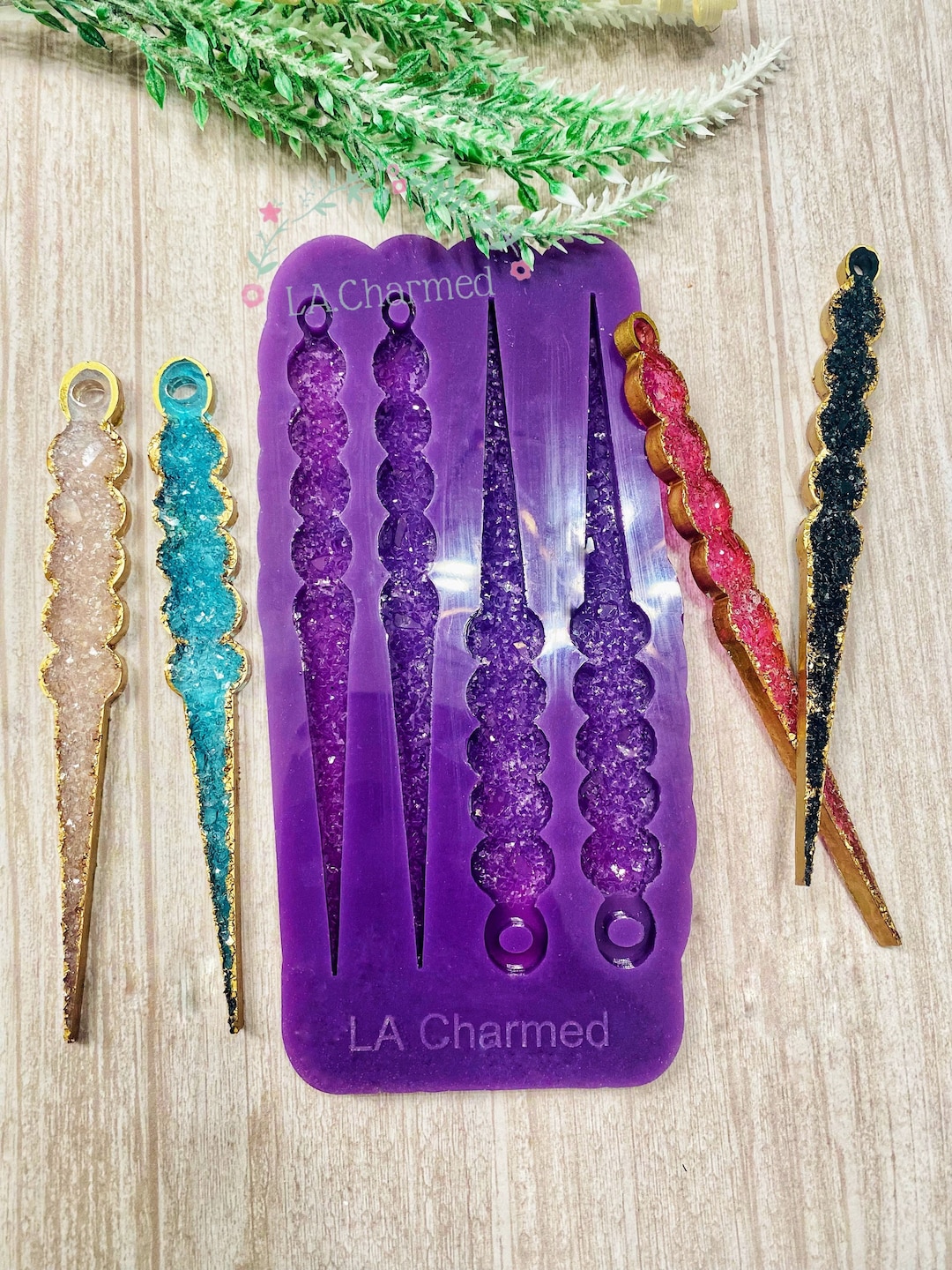 Tall Druzy Icicles Ornament Silicone Mold for Resin Casting,clay, Wax ...