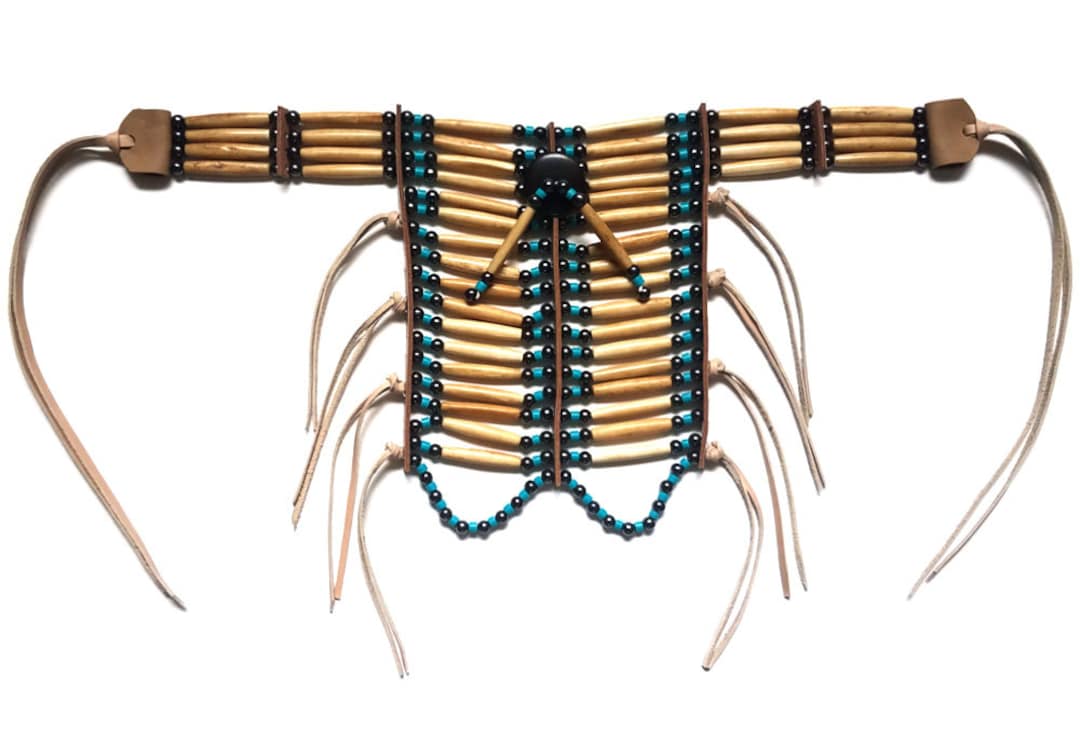 Handmade Traditional Bone Hairpipe Beads Tribal Breastplate Choker ...