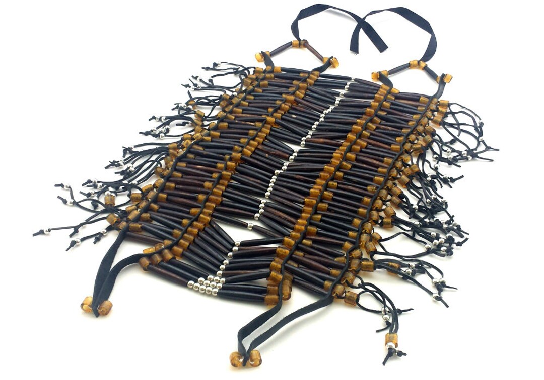 Handmade Large Native Brown Buffalo Bone Hairpipe Traditional Tribal ...