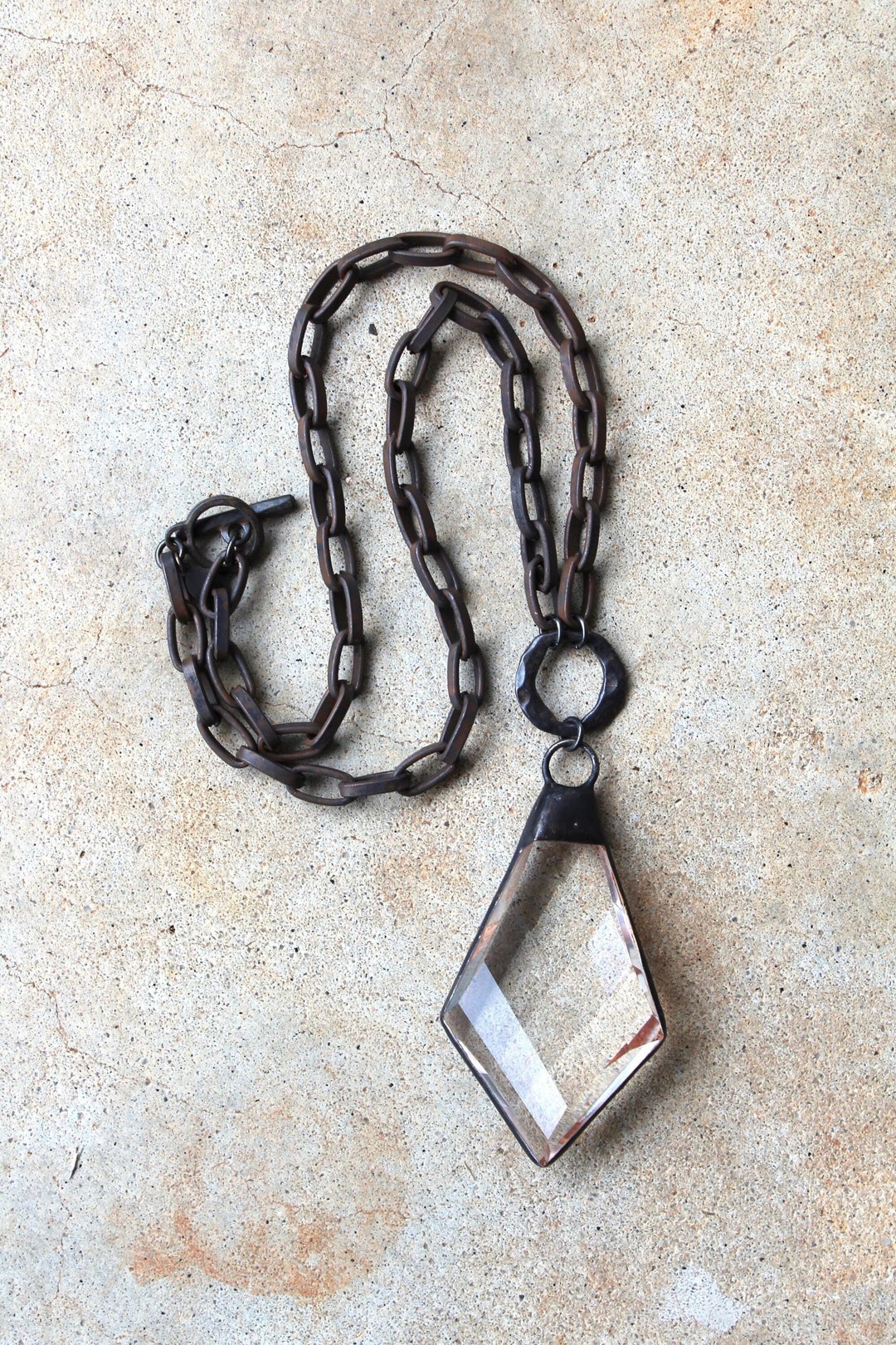 Extra Large Chandelier Crystal Pendant With Chunky Chain - Etsy