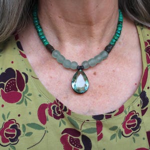 Genuine Turquoise and African Glass Beads With Beryl Pendant - Etsy
