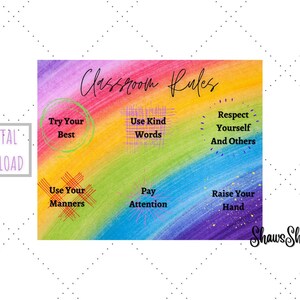Classroom Rules Poster, Classroom Decor, Homeschool Decor, Poster, Wall ...