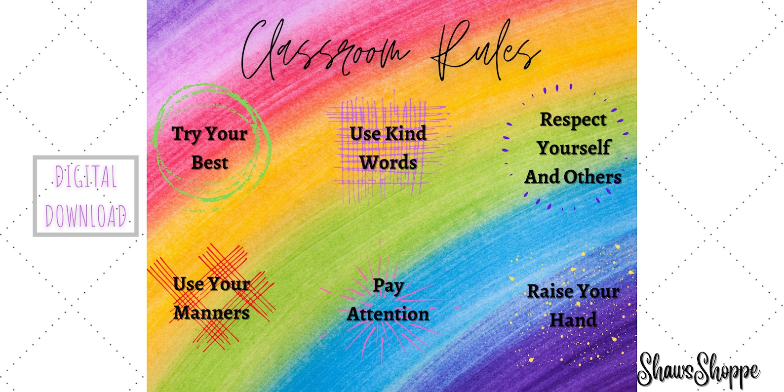 Classroom Rules Poster, Classroom Decor, Homeschool Decor, Poster, Wall ...