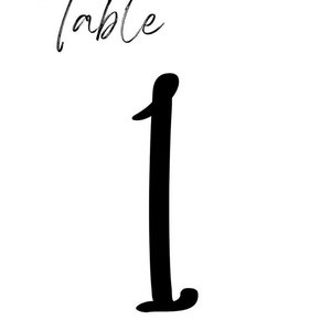 Printable Table Numbers, Wedding Table Numbers, Modern Table Numbers ...