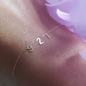 Number Bracelet 14kt, Date Bracelet, Wedding Date Bracelets, Keepsake ...