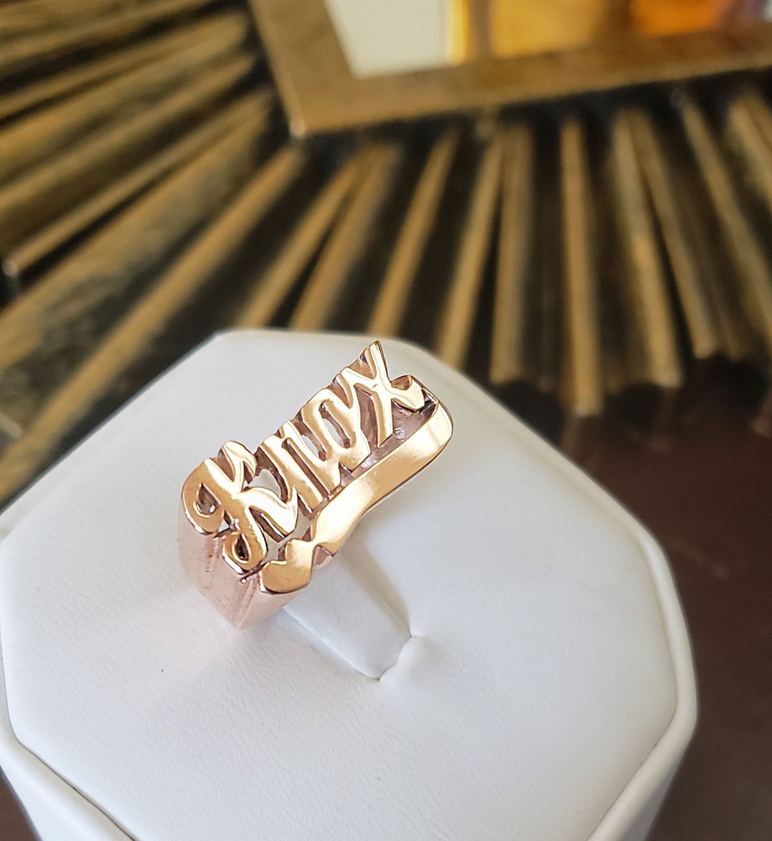 Name Ring Silver, Custom Name Ring, Word Ring, Name Ring Gold, Custom ...