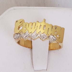 14k, 10k,silver Name Ring Name Ring Brass, Word Name Ring, Gold Name ...