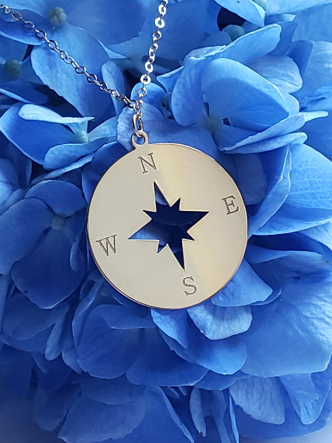 Compass North Star Necklace 14k, North Star Bracelet 14k, Gold Northern ...