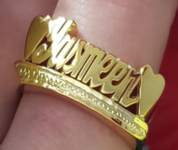 Name Ring Name Ring 14k Plated Gold Silver Name Ring Ladies - Etsy