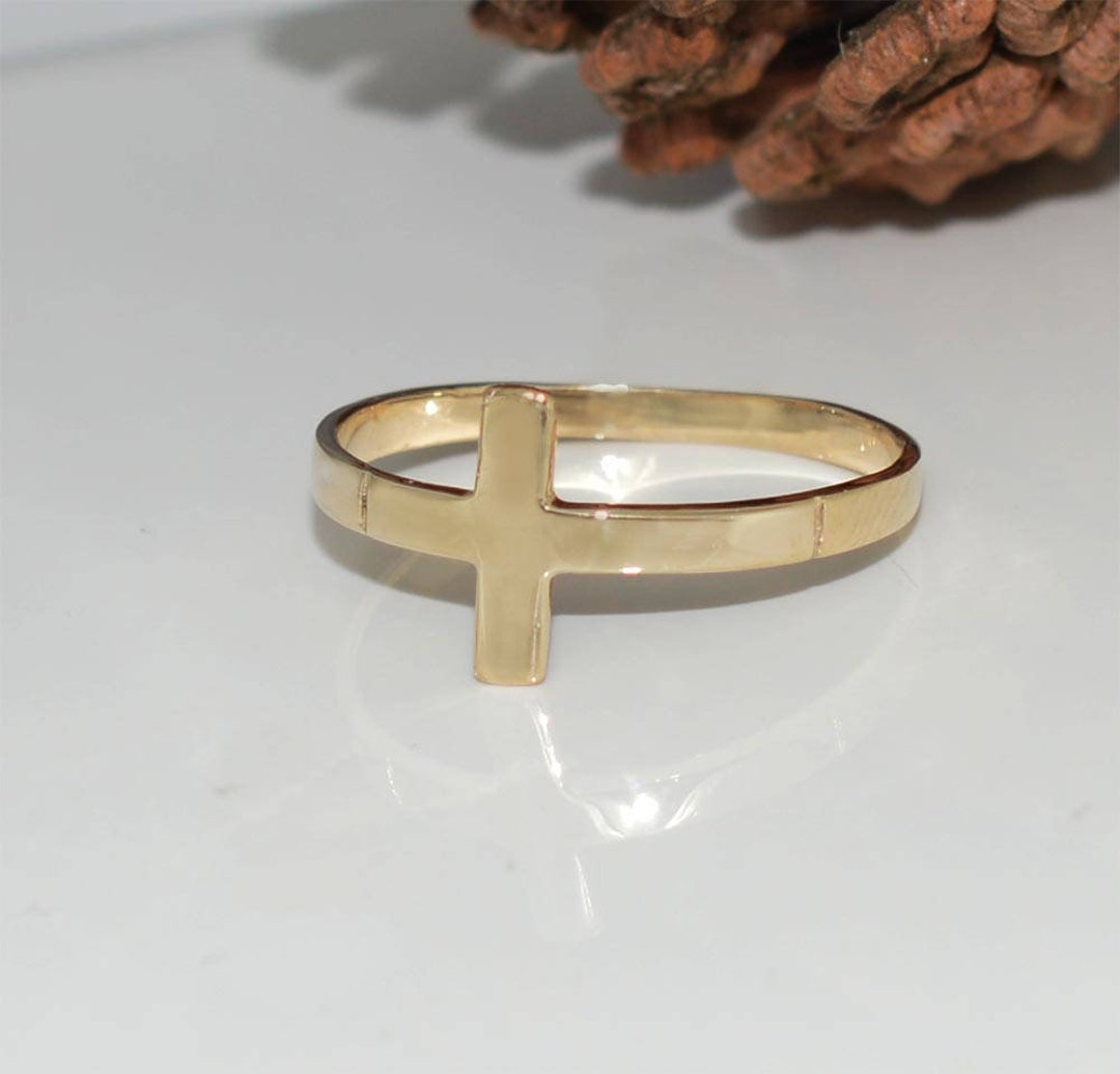 10k Cross Ringreligious Ring Gold Cross Ring Cross Jewelry - Etsy