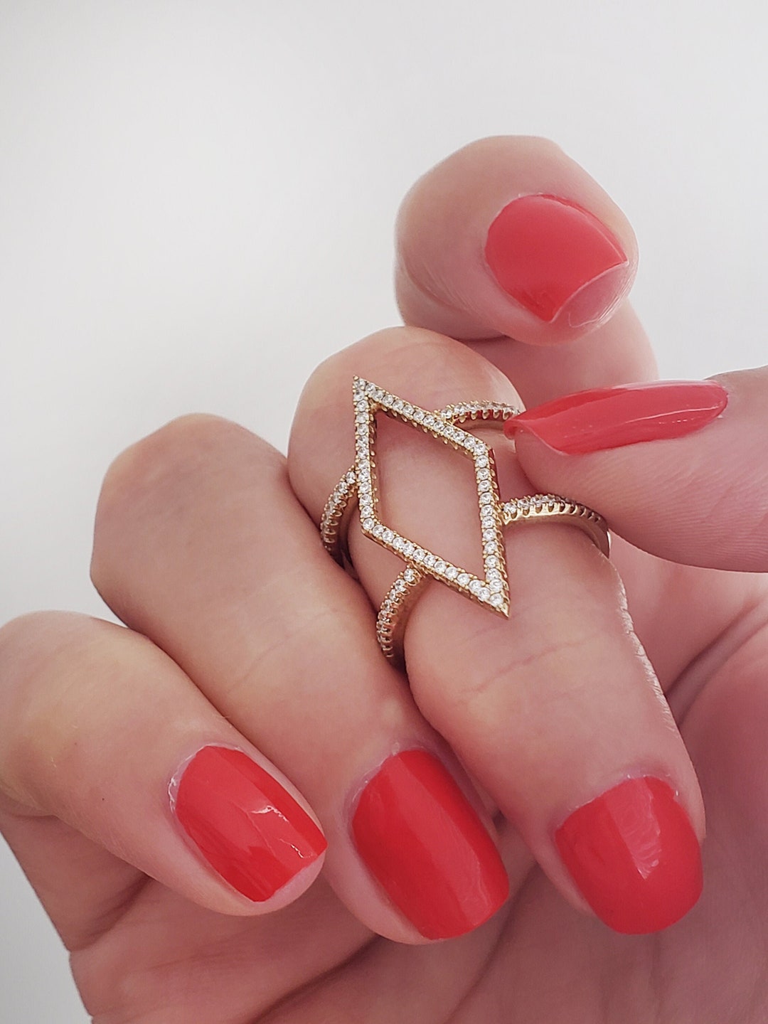 Cubic Zirconia Sparkly Rings, Women's Gifts, Silver H Ring, Shape Ring ...