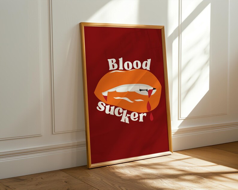 Red Vampire Olivia Rodrigo Inspired Blood Sucker Lyrics Lips Fangs Guts ...