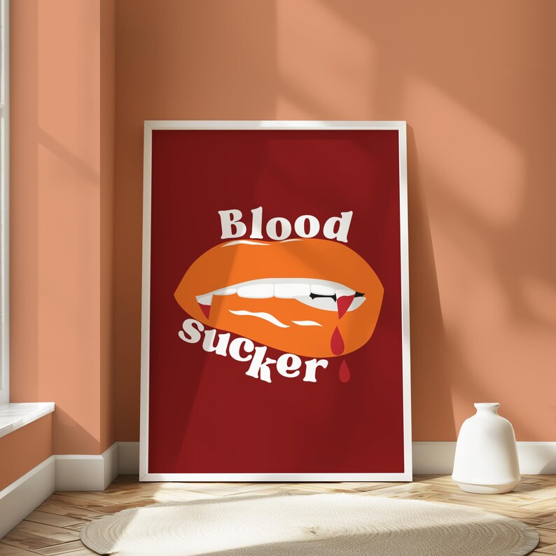 Red Vampire Olivia Rodrigo Inspired Blood Sucker Lyrics Lips Fangs Guts ...