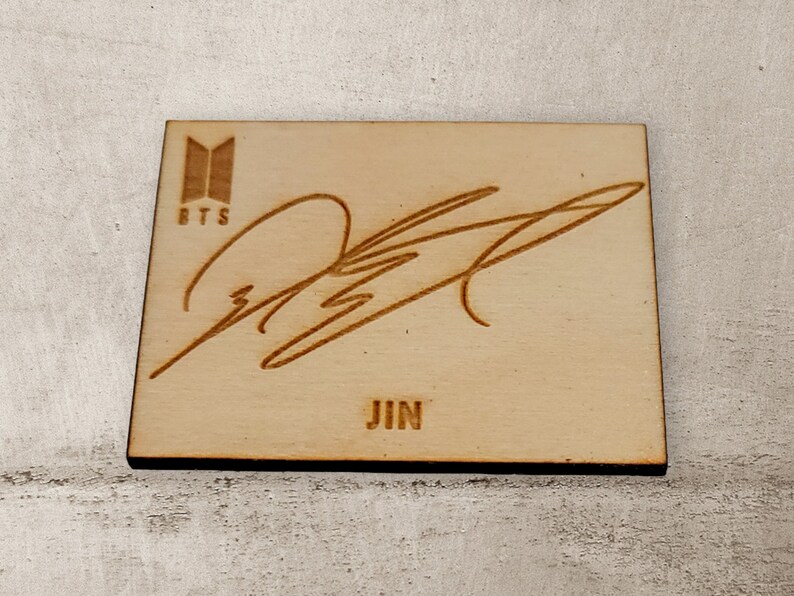 BTS Jin Signature Wooden Magnet BTS Group BT21 Kpop - Etsy