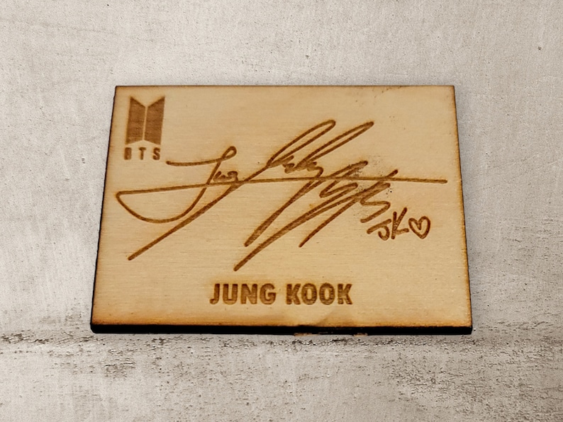 BTS Jung Kook Signature Wooden Magnet BTS Group BT21 - Etsy