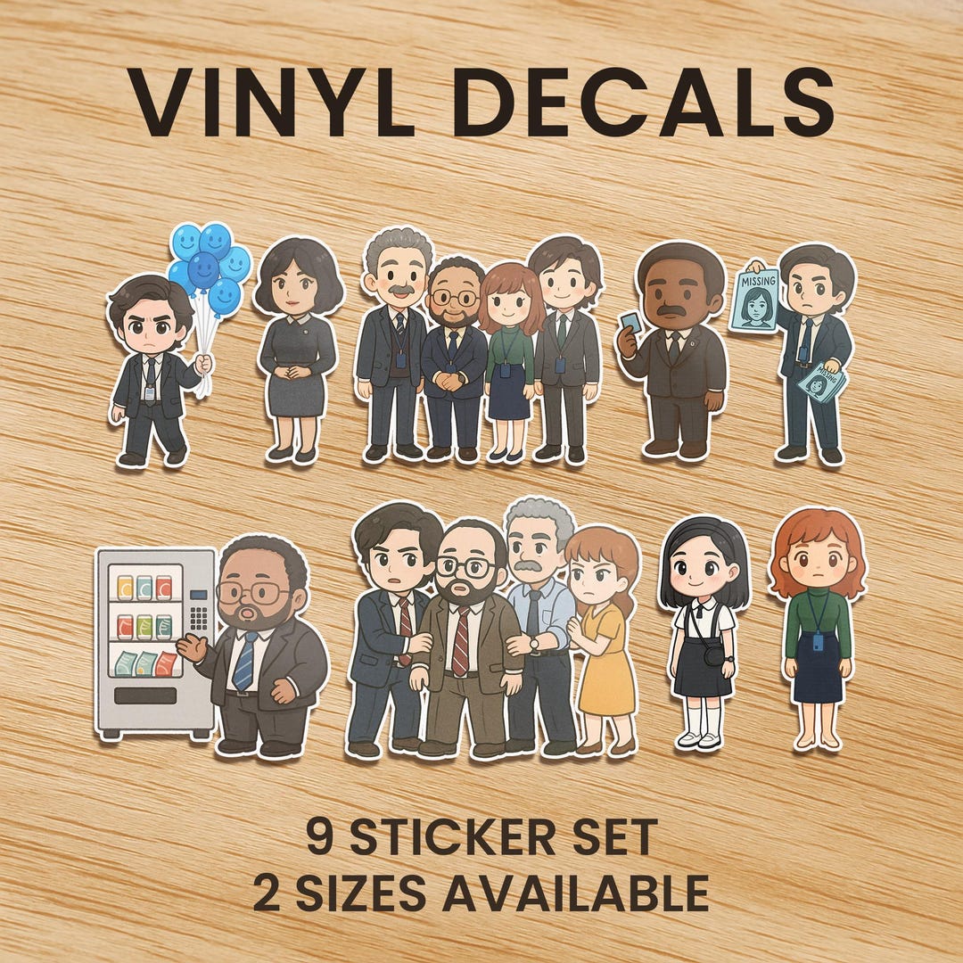 Severance TV Show Character Sticker Set, Mark S, Helly R, Dylan, Irv, Ms Casey, Ms Huang, Mr ...