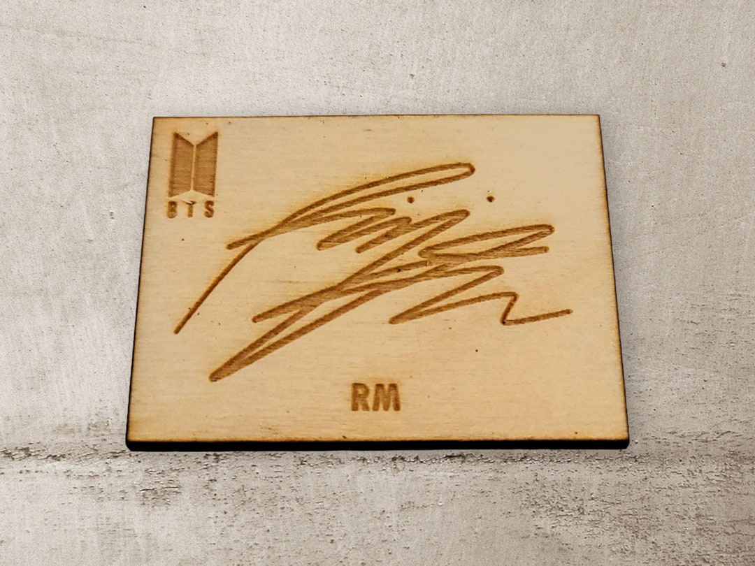 BTS RM Signature Wooden Magnet BTS Group BT21 Kpop Fan - Etsy