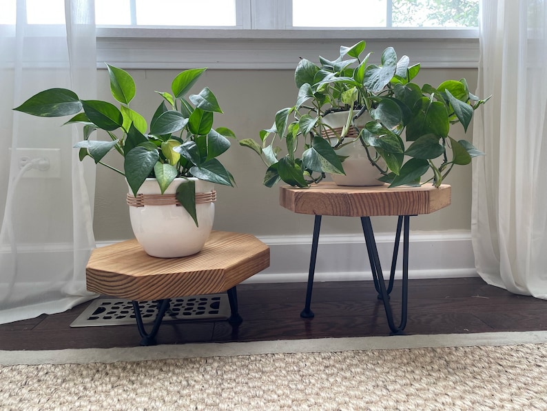 Plant Stand - Wood & Hairpin Legs - Etsy