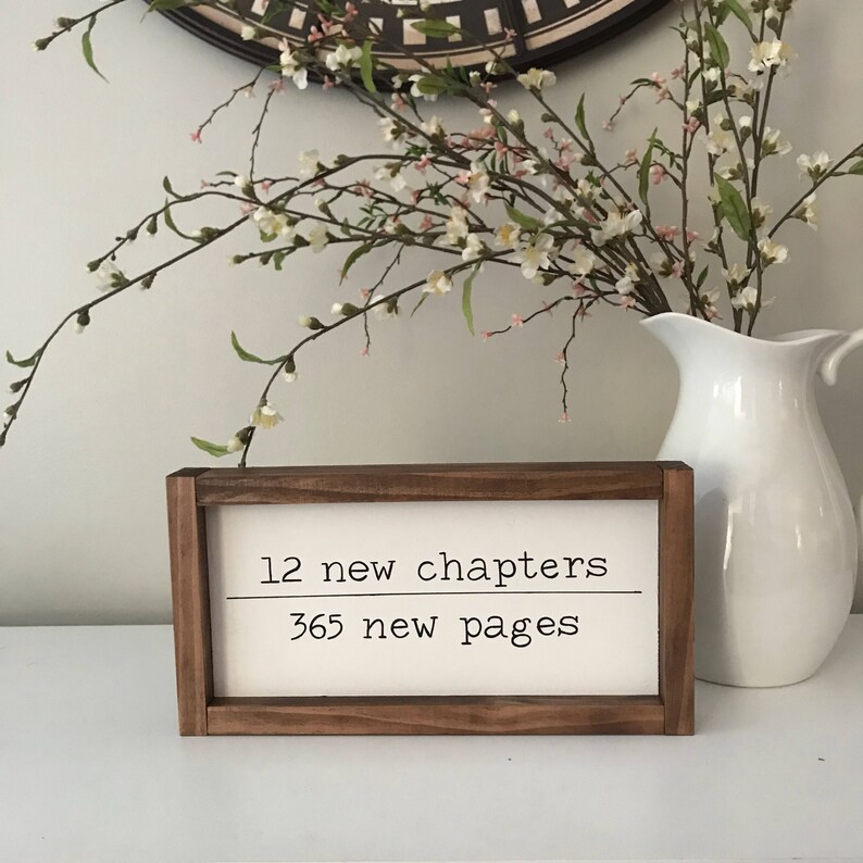 Framed Wood Sign 12 Chapters 365 Days | Etsy