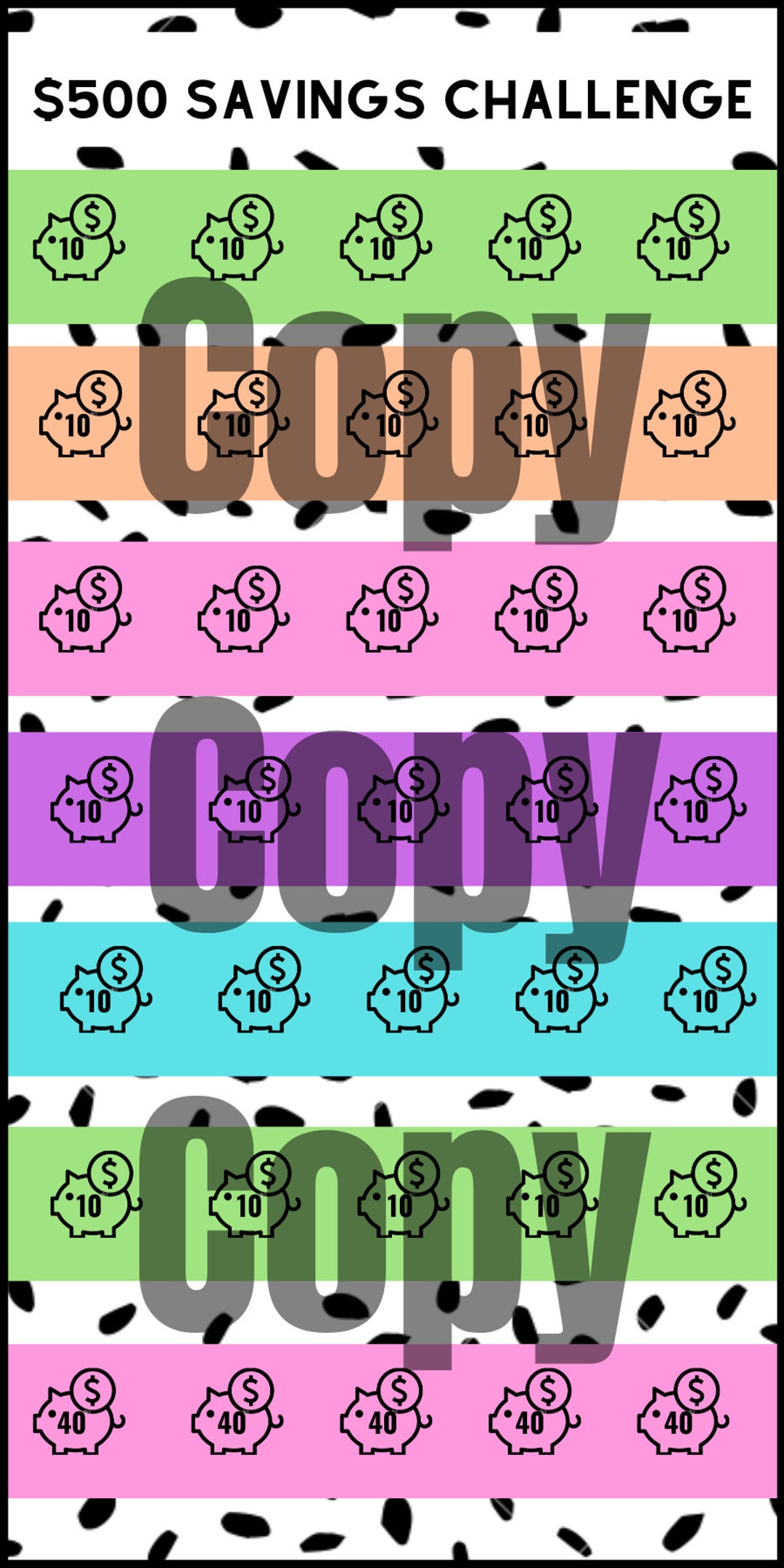 500 Dollar Savings Challenge Tracker - Etsy