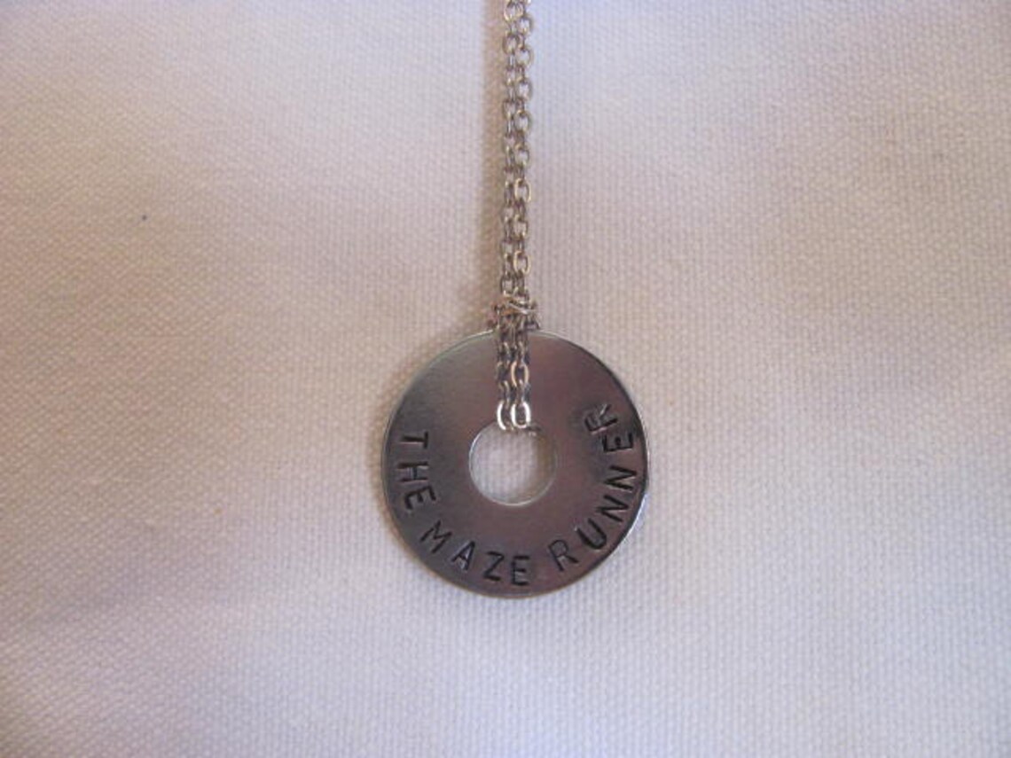 The Maze Runner Hand Stamped Washer Necklace on Chain - Etsy
