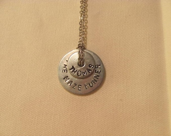 The Maze Runner Hand Stamped Washer Necklace on Chain | Etsy