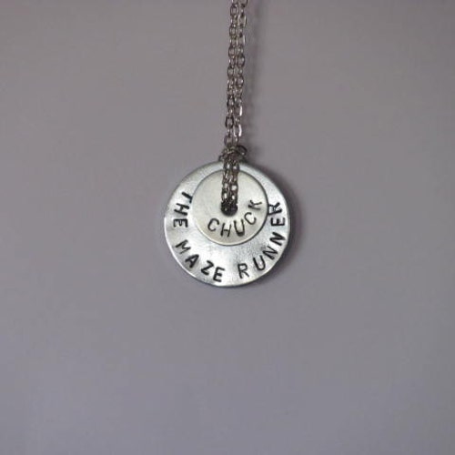 The Maze Runner Hand Stamped Washer Necklace on Chain | Etsy