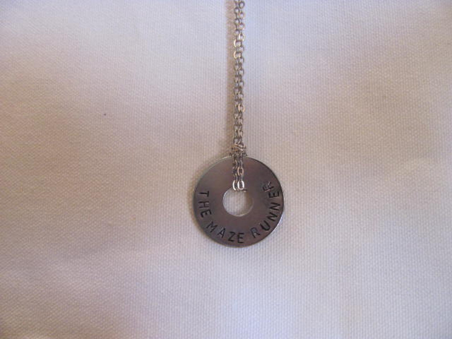 The Maze Runner Hand Stamped Washer Necklace on Chain - Etsy