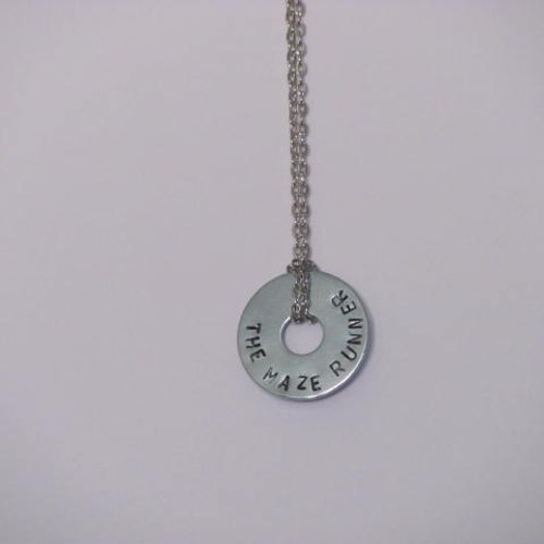 The Maze Runner Hand Stamped Washer Necklace on Chain - Etsy