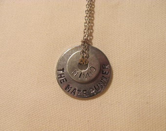 The Maze Runner Hand Stamped Washer Necklace on Chain | Etsy