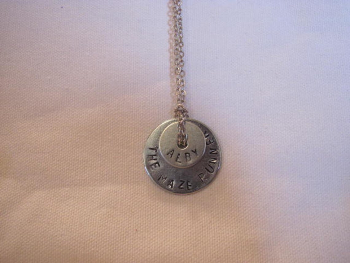 The Maze Runner Hand Stamped Washer Necklace on Chain - Etsy