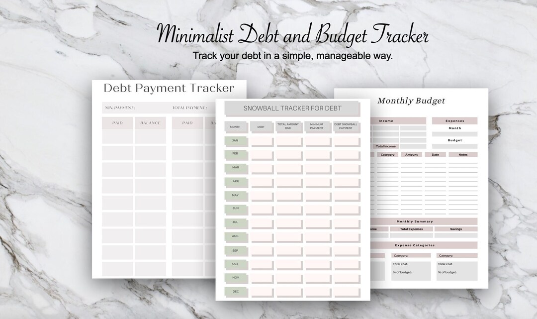 Simple Debt and Budget Tracker - Etsy